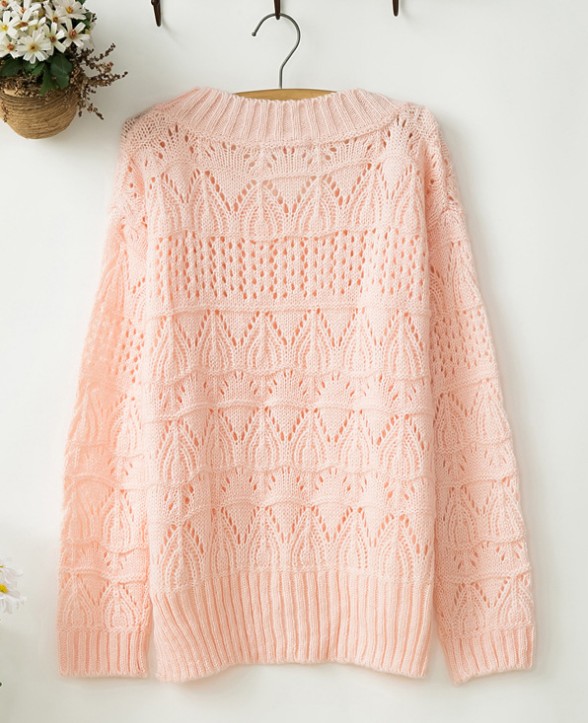 Sweet Lace Nice Pink Sweater on Luulla