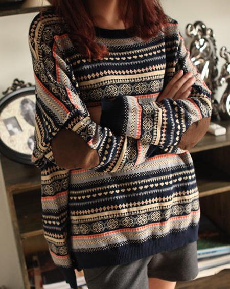 Loose Cute Colorful Vintage Sweater on Luulla